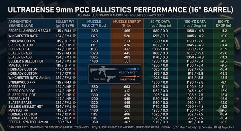 9mm Ballistics Chart 16 Inch Barrel